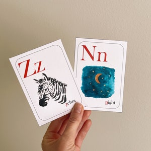 Printable Montessori Alphabet Cards, Watercolor Sound Cards, Classroom ...