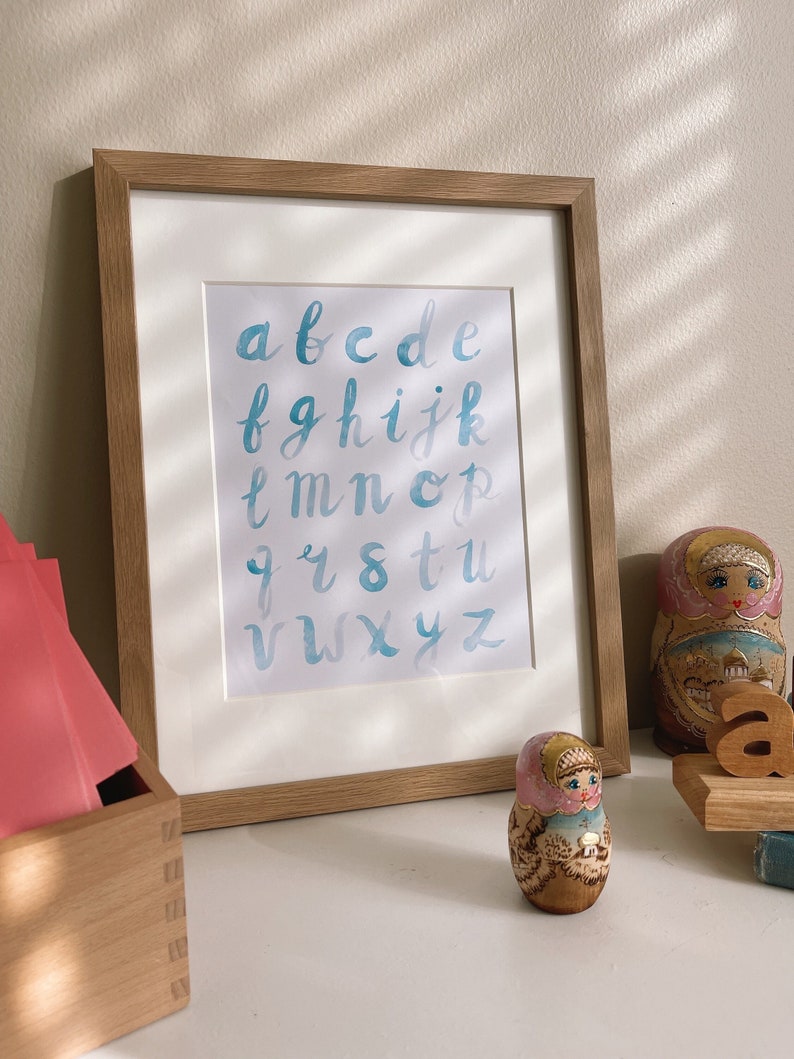 Printable Alphabet Wall Art, Playroom Decor, Art Print, Watercolor ...