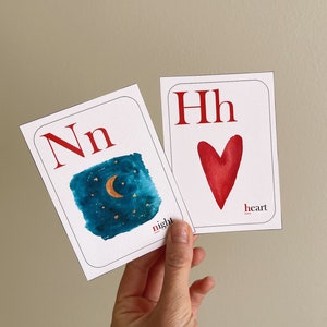 Printable Montessori Alphabet Cards, Watercolor Sound Cards, Classroom ...