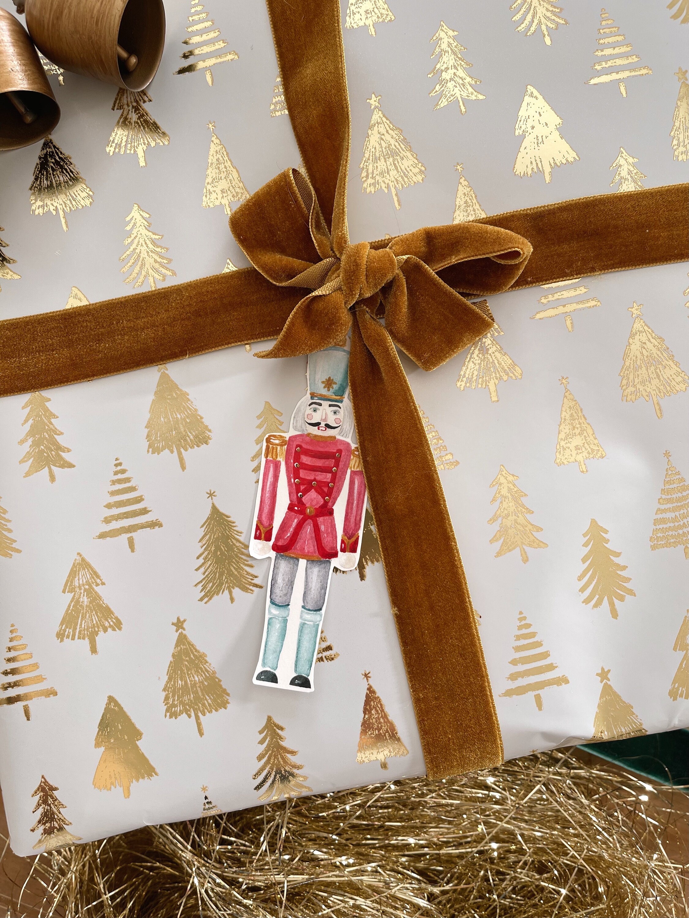 Christmas Printable Gift Tags, Pink Watercolor Nutcracker, DIY Present ...