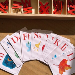 Printable Montessori Alphabet Cards, Watercolor Sound Cards, Classroom ...