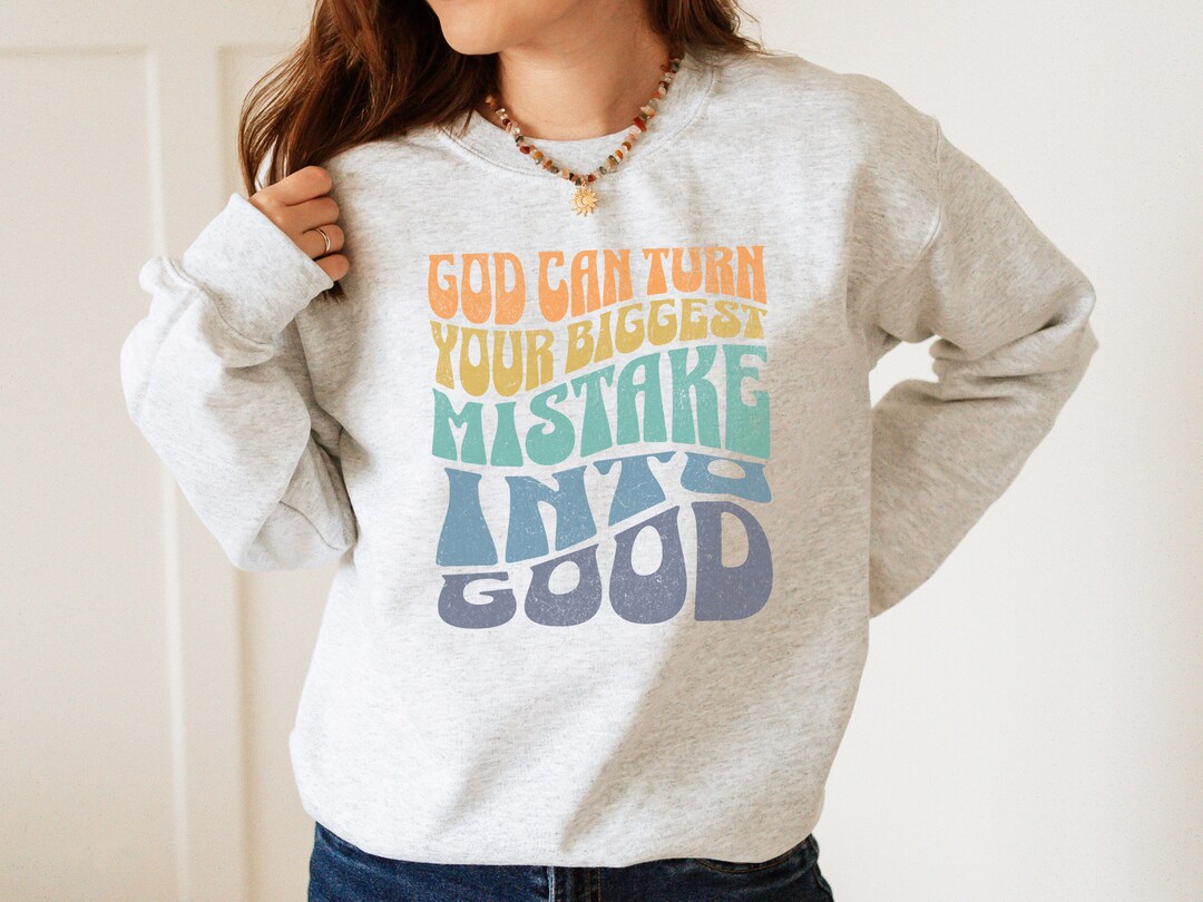 Eye-catching Religious Sweatshirt, Retro Bible Quote Crewneck Shirt ...