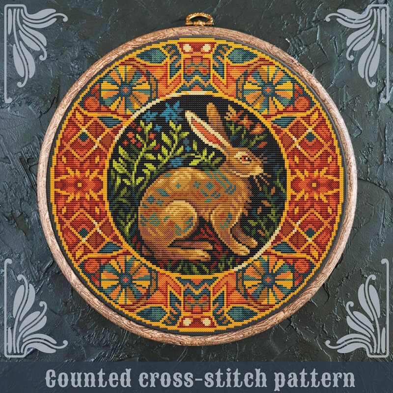 Rabbit Cross Stitch - Etsy