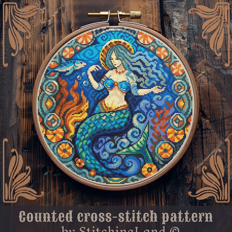 Mermaid Cross Stitch Pattern - Etsy