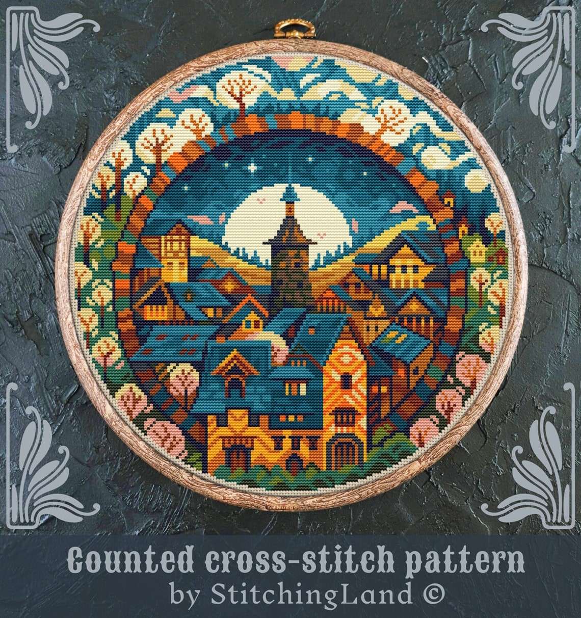 Modern Cross Stitch Pattern, City Cross Stitch Pattern, Cityscape Cross ...