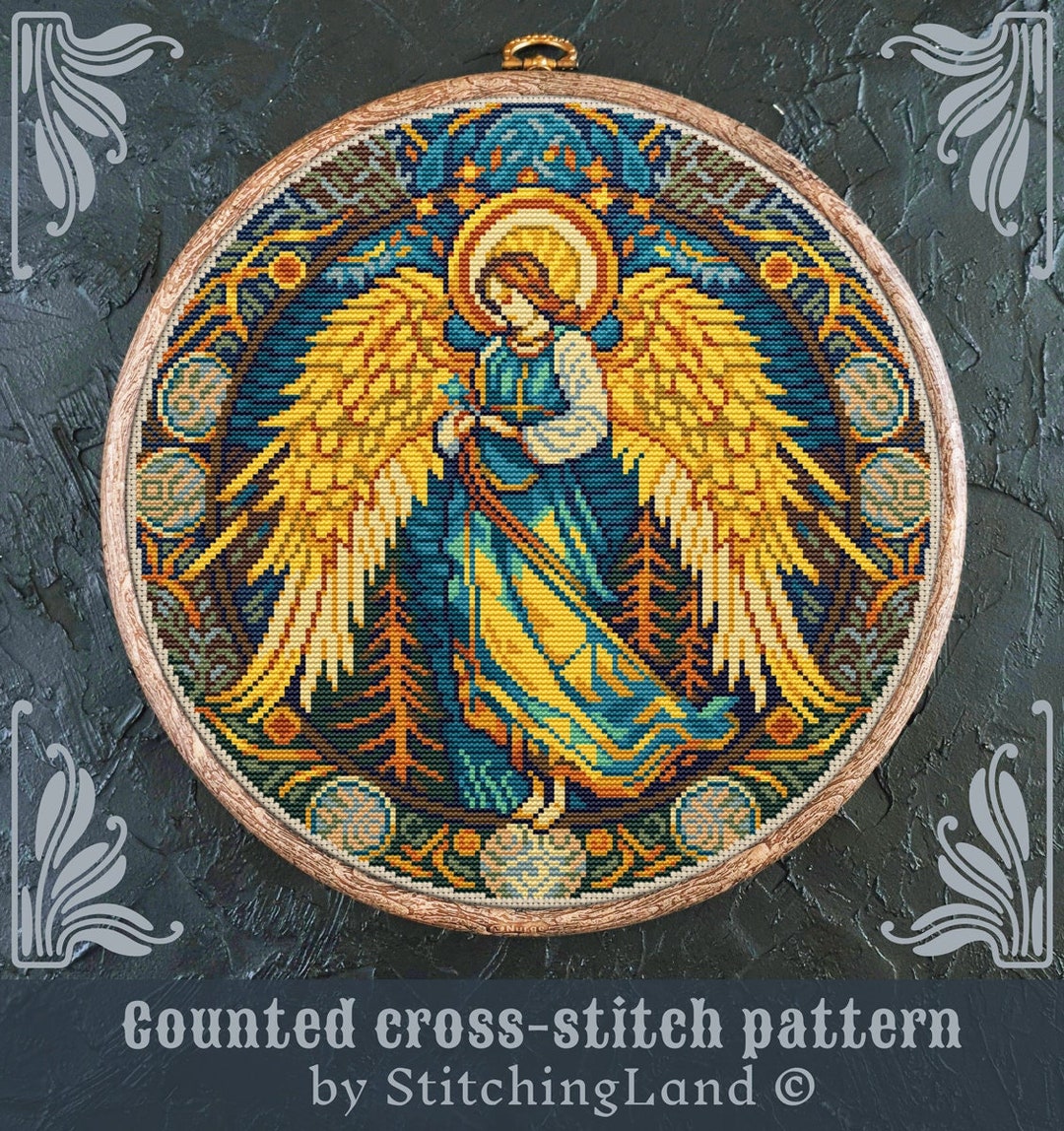 Christian Cross Stitch Pattern, Angel Cross Stitch Pattern, Religious Cross Stitch Pattern ...