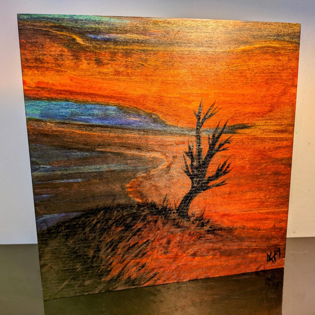 Ember's Elegy Alcohol Marker Drawing on 8x8 Cradled Wood Panel - Etsy