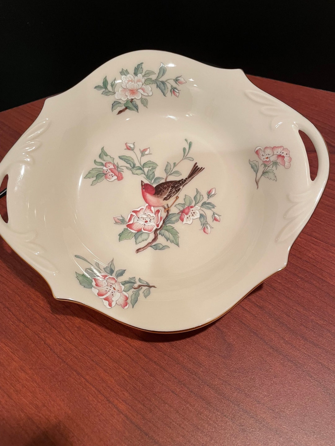 Vintage Lenox Dish, Handled Bird Dish, Lenox Bird Dish, Lenox Serenade ...