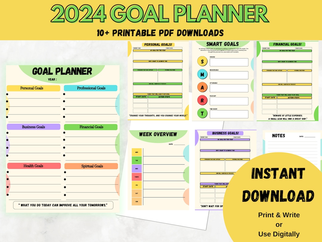 2024 Goal Planner | Goal Planning Made Simple, Goal Setting Guide, New ...