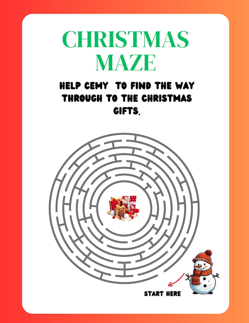 Christmas Maze Puzzle Christmas for Kids Printable Maze Christmas ...