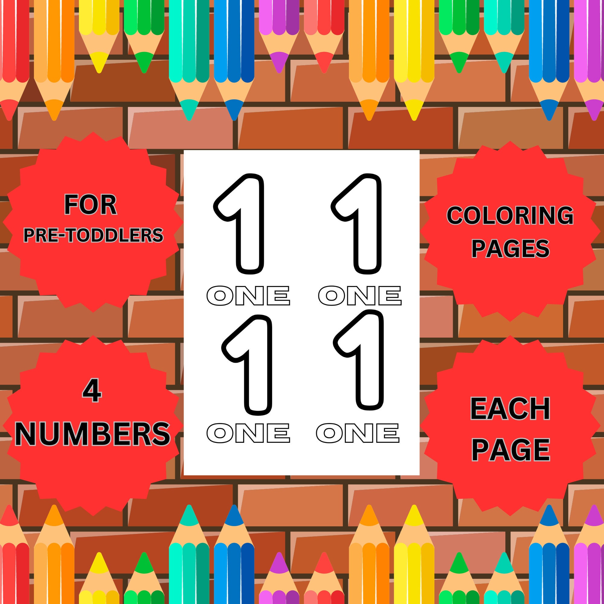 1-10 Numbers Coloring Pages for Kids and Pre-toddlers Educational Fun ...