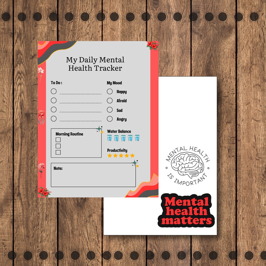 My Daily Printable Mental Health Tracker Mental Health Daily Planner ...