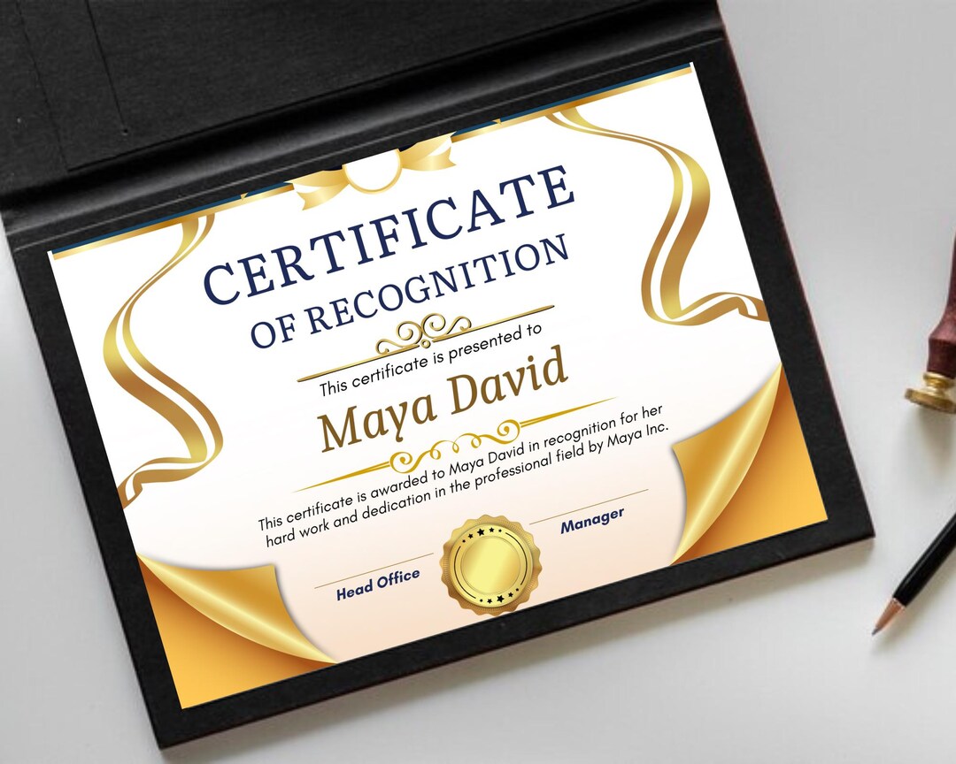 DIGITAL APPRECIATION Employee AWARD for Corporate Gift Stylish Gold ...