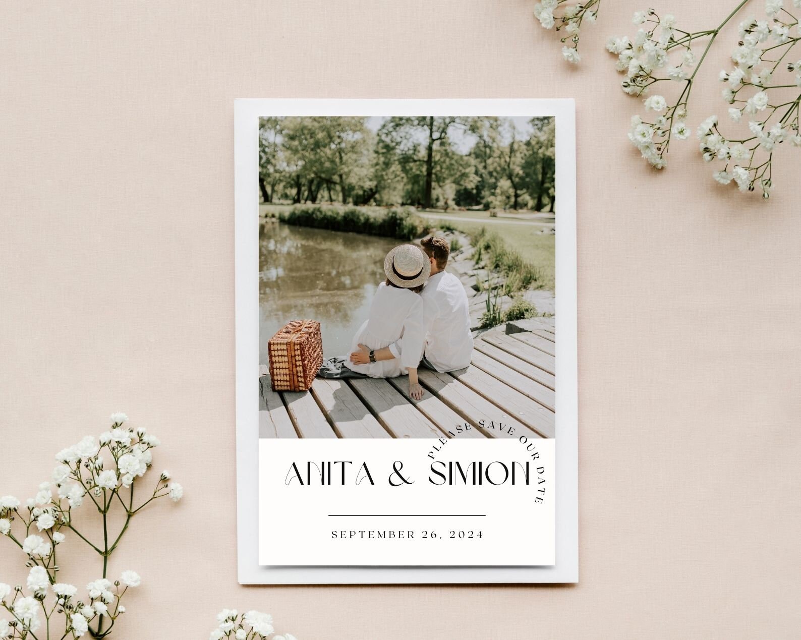Simple Picture Save the Date Invitation Templates, Aesthetic and ...
