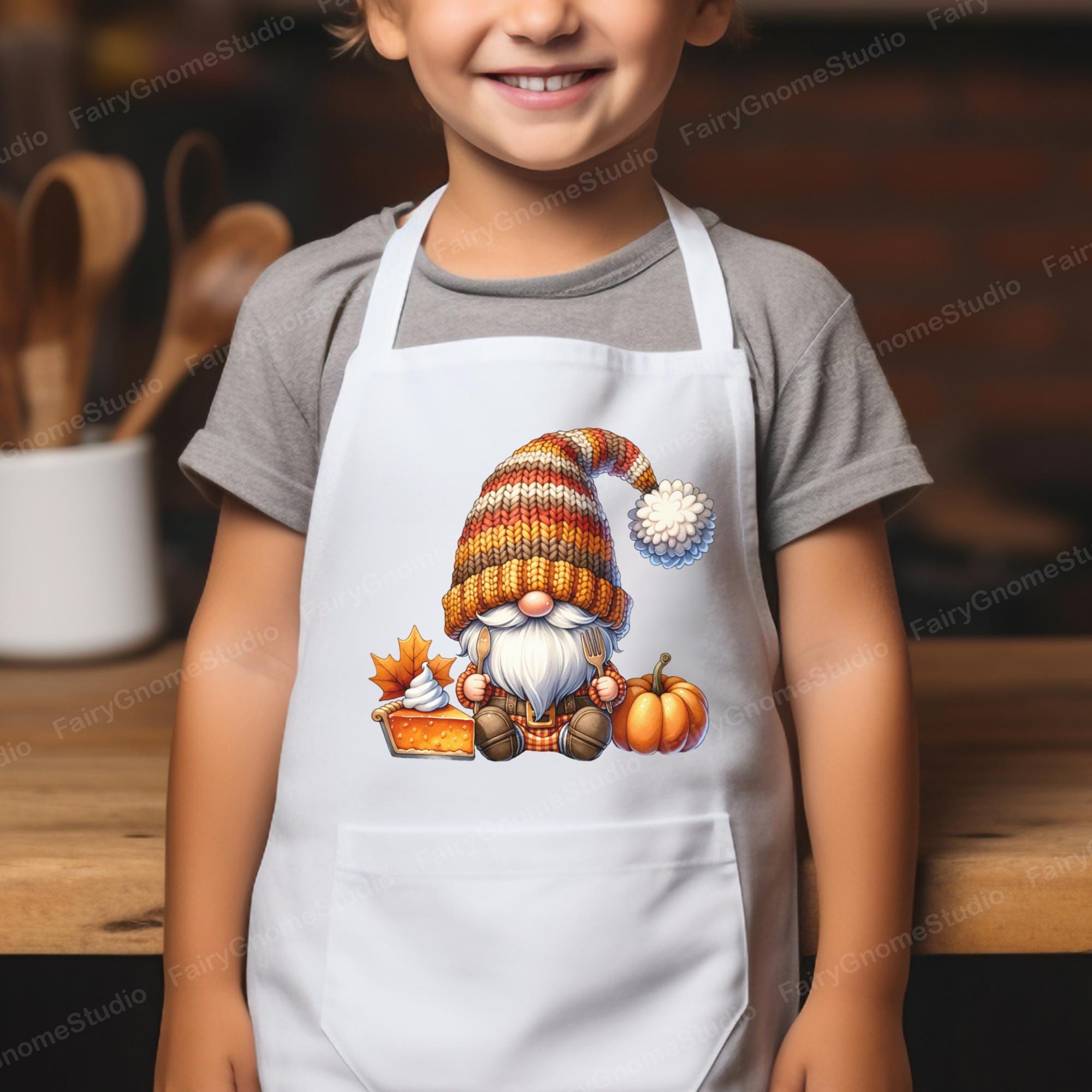 Watercolor Gnome Fall Clipart Bundle, Thanksgiving Pumpkin Pie ...