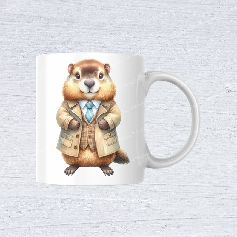 Groundhog Watercolor Clipart Sublimation Bundle-77 PNG, Adorable Cute ...