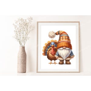 Watercolor Gnome Fall Clipart Bundle, Thanksgiving Pumpkin Pie ...