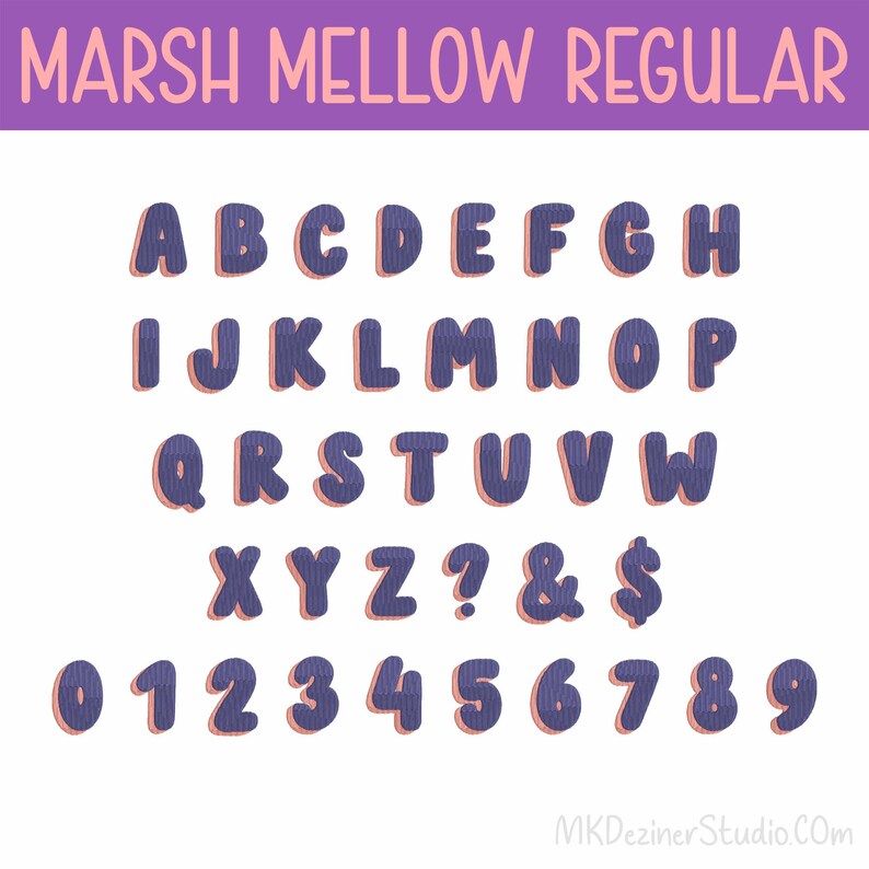 Marsh Mellow Embroidery Font Duo Digital Machine Embroidery Designs ...