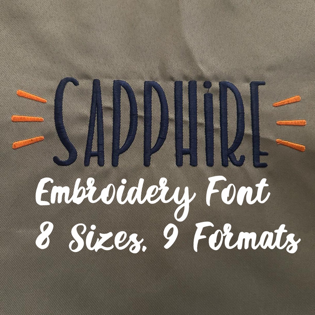 Sapphire Embroidery Font Digital Machine Embroidery Designs Files ...