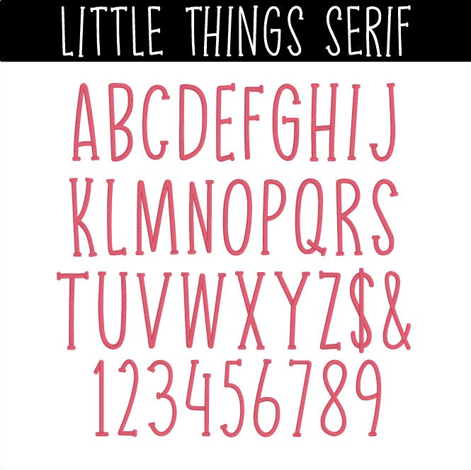 Little Things Embroidery Font Duo Digital Machine Embroidery Designs ...