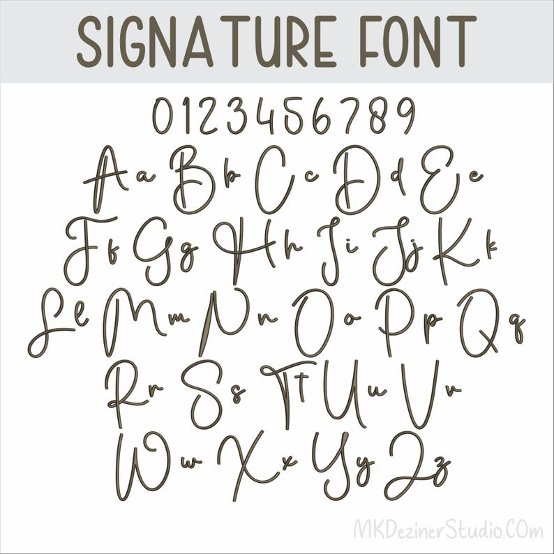 Signature Font Machine Embroidery Script Font Designs Monogram Alphabet ...