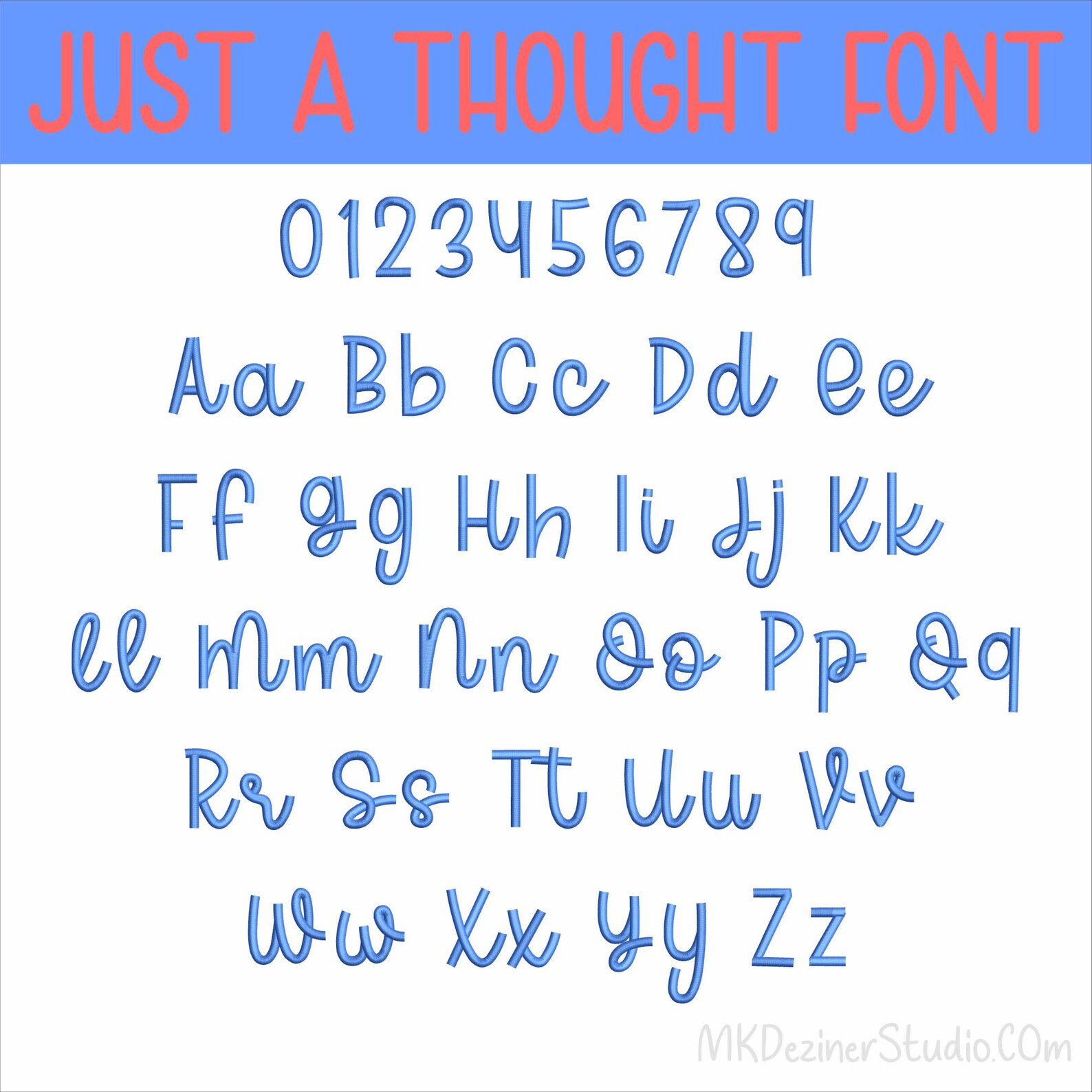 Just A Thought Embroidery Font Digital Machine Embroidery Designs Files ...