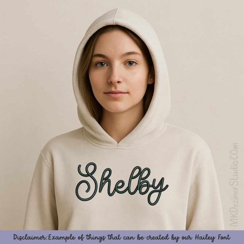 Hailey Embroidery Font, Script Font (digital Files, 6 Sizes) - Etsy