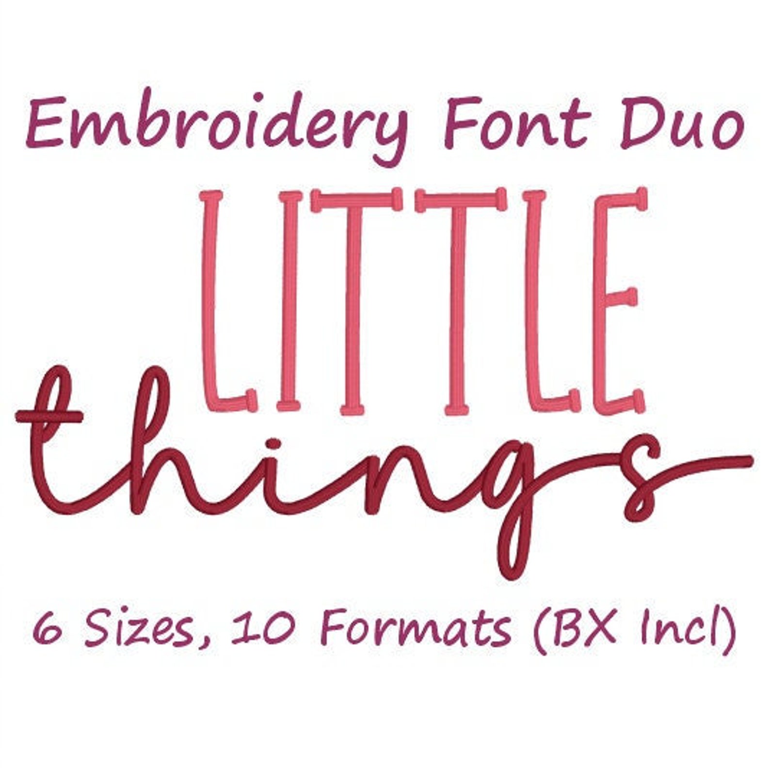 Little Things Embroidery Font Duo Digital Machine Embroidery Designs ...