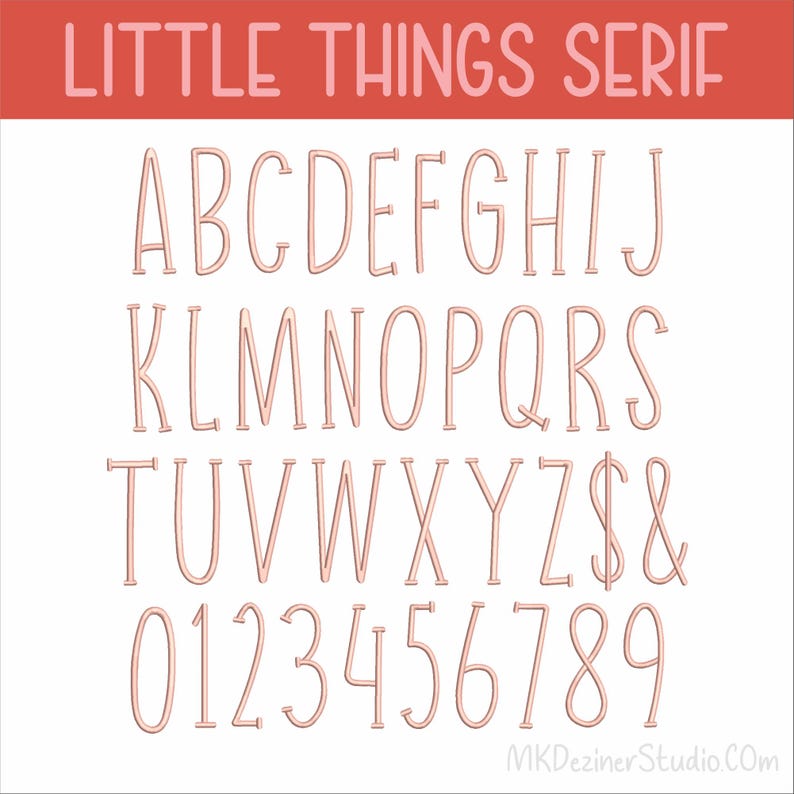 Little Things Embroidery Font Duo Digital Machine Embroidery Designs ...