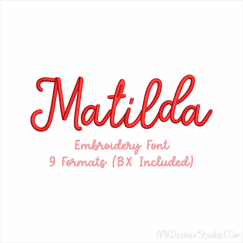 Matilda Script Font Machine Embroidery Script Font Designs Monogram ...
