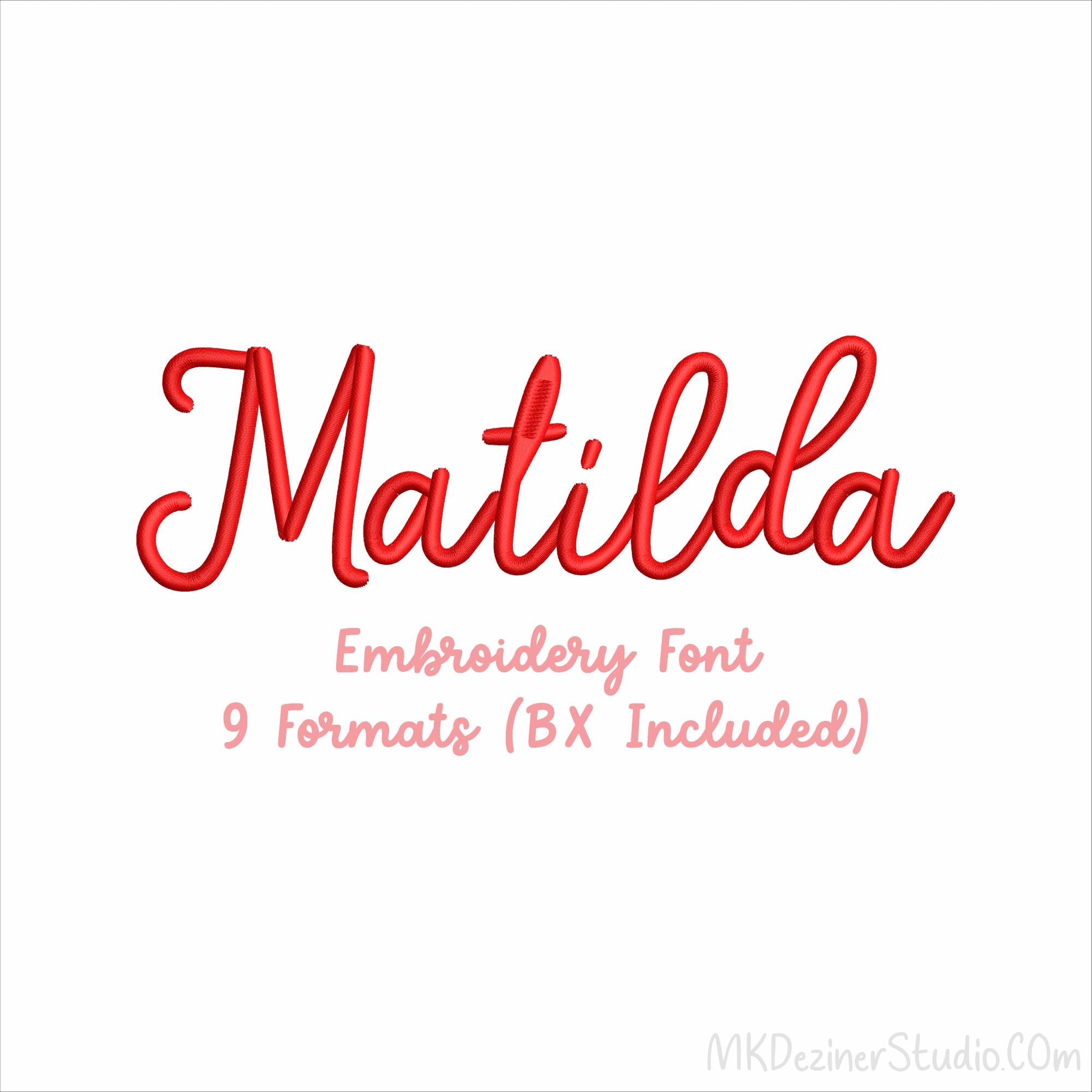 Matilda Script Font Machine Embroidery Script Font Designs Monogram ...