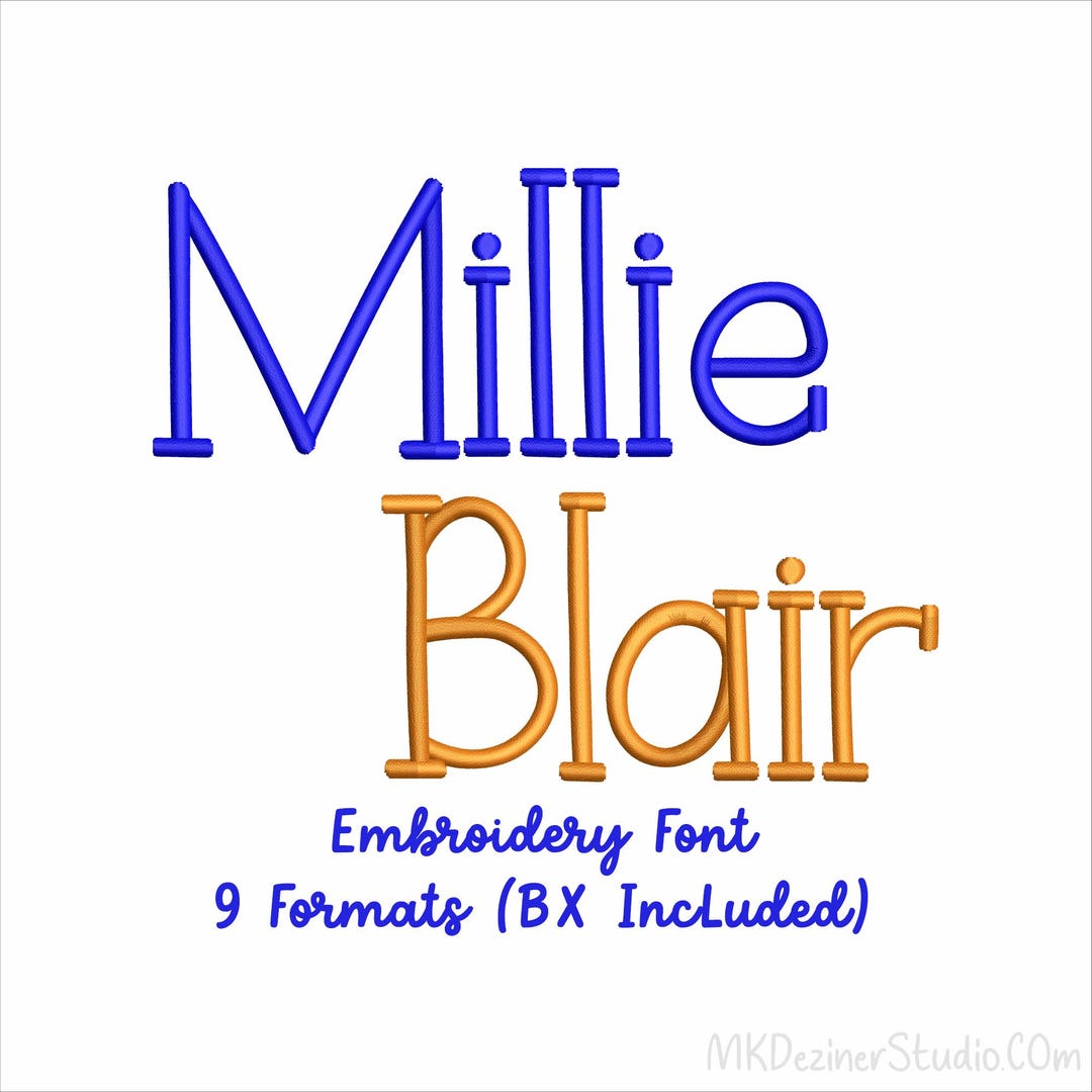 Millie Blair Embroidery Font Digital Machine Embroidery Designs Files ...