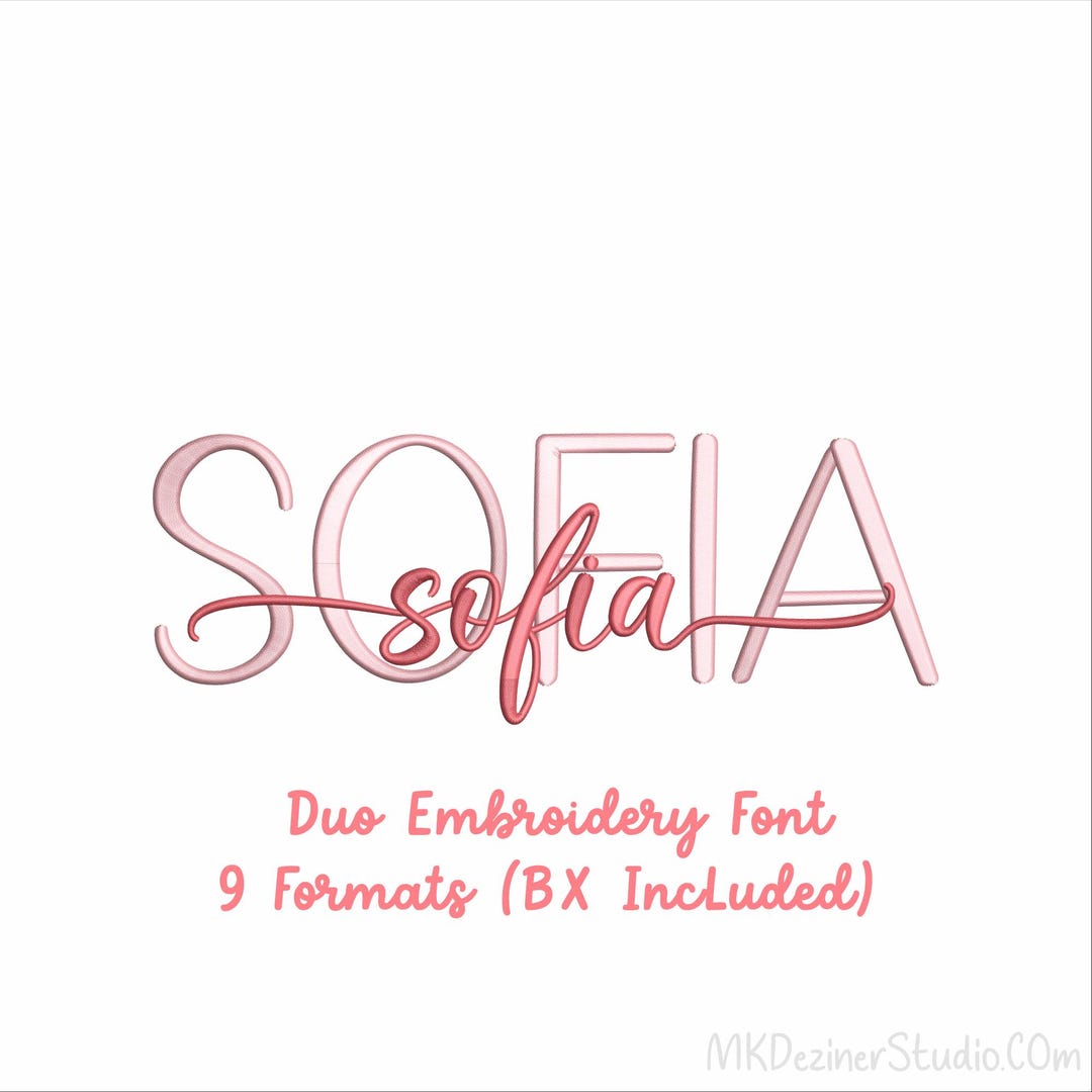 Sofia Embroidery Font Duo Digital Machine Embroidery Designs Files ...