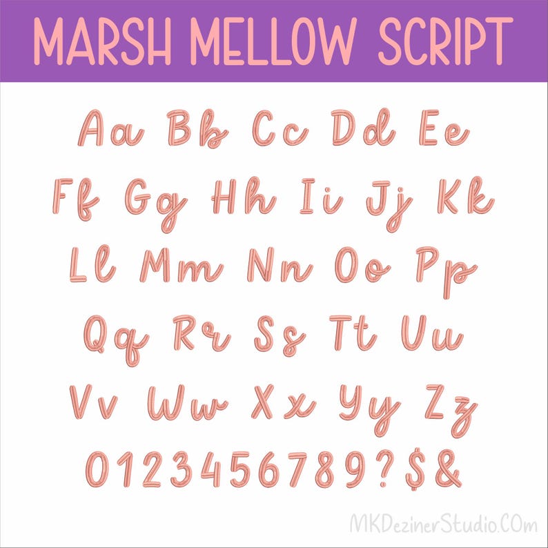 Marsh Mellow Embroidery Font Duo Digital Machine Embroidery Designs ...