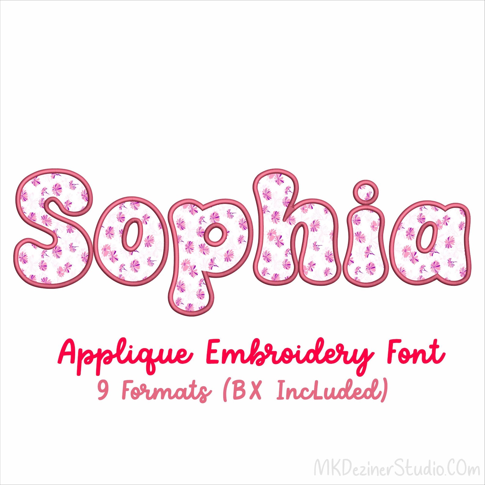 Monogram Applique Sophia Font Machine Embroidery Applique Designs ...