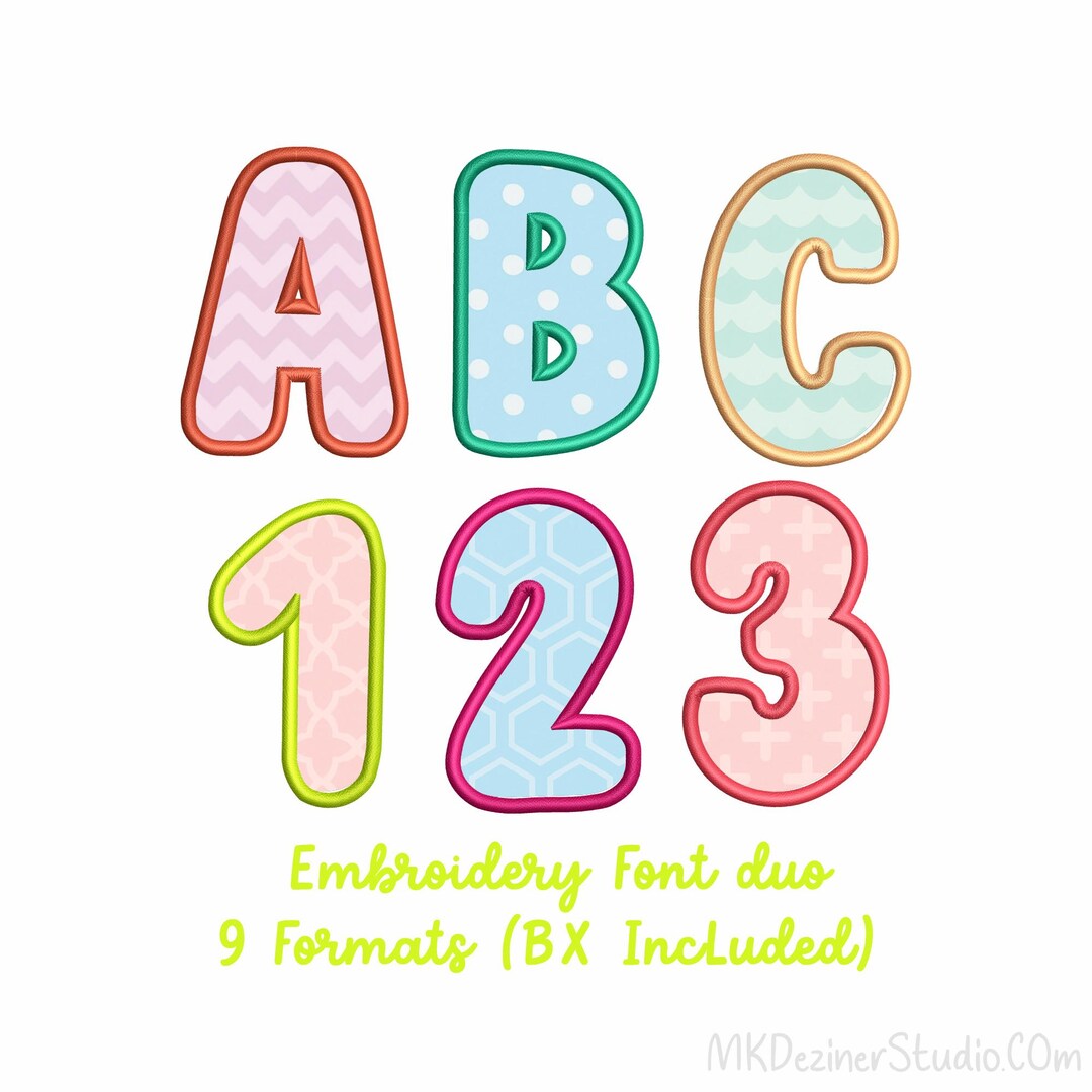 Monogram Applique Cherry Font Machine Embroidery Applique Designs ...