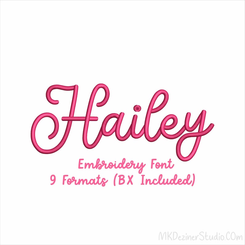 Hailey Embroidery Font, Script Font (digital Files, 6 Sizes) - Etsy