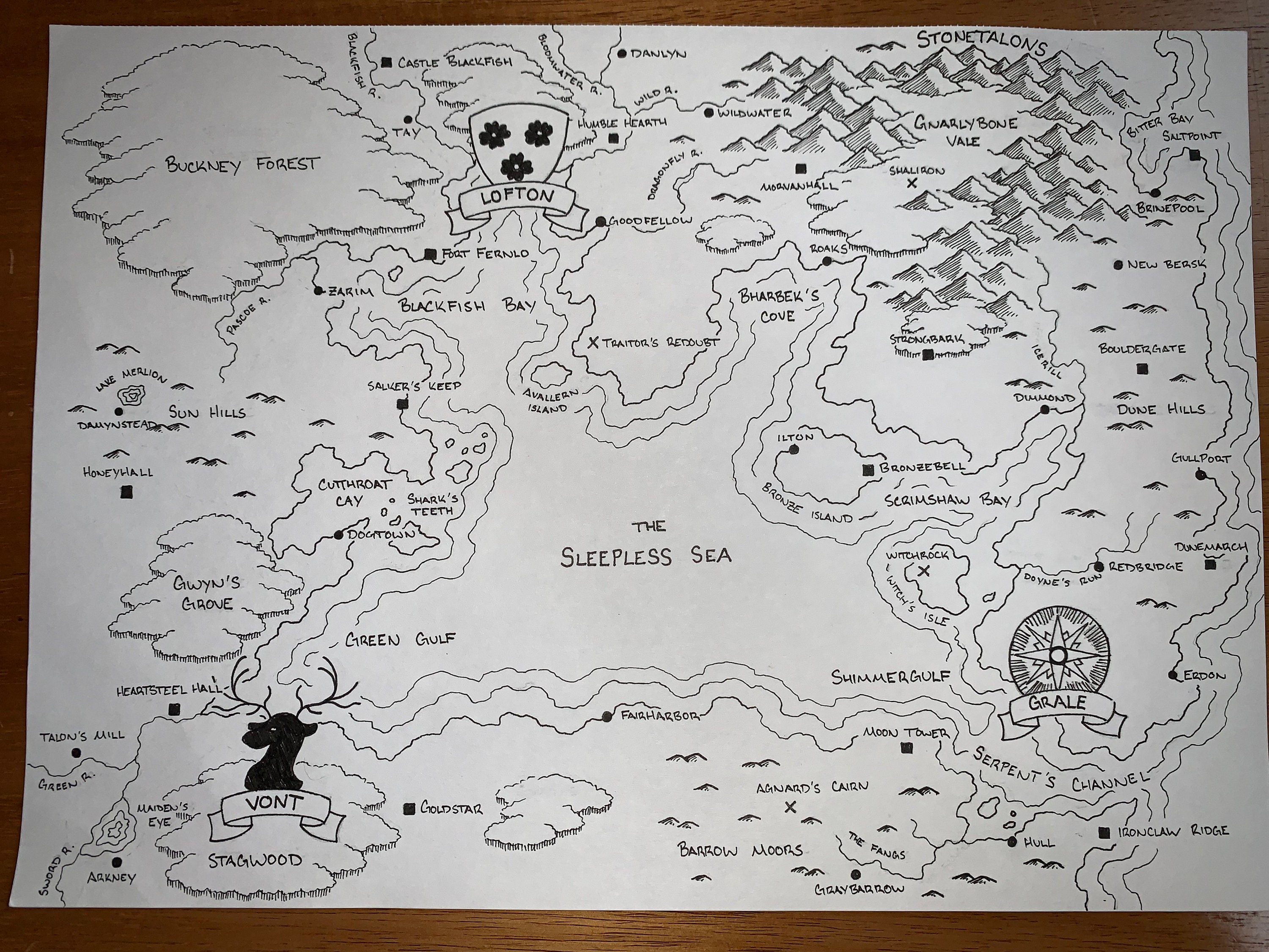 Finished Region Map - the Sleepless Sea - Etsy
