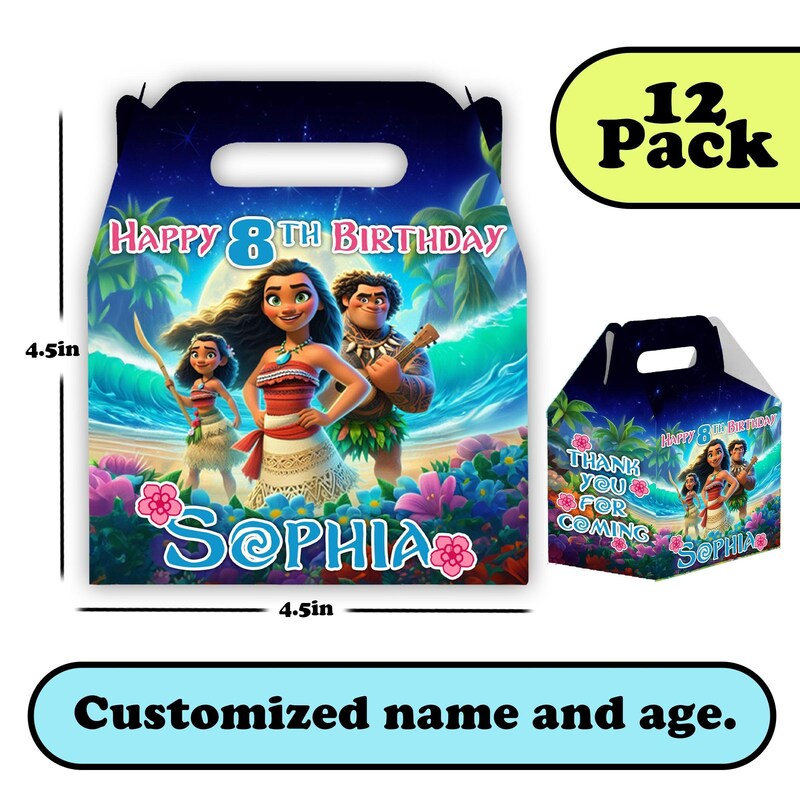 Moana Favor Boxes - Etsy