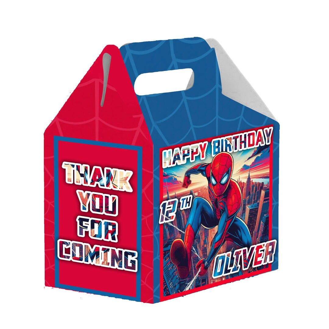 Spiderman - Gable Box - 12 Pack - 4.4x4.5x3 Inches - Made From 100% ...
