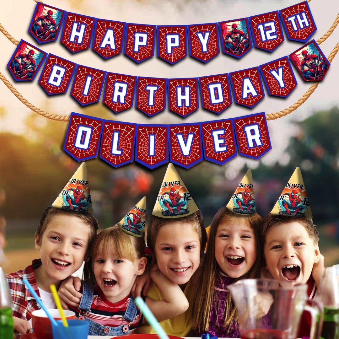 Spiderman Happy Birthday Banner Personalized With the Name and Age ...