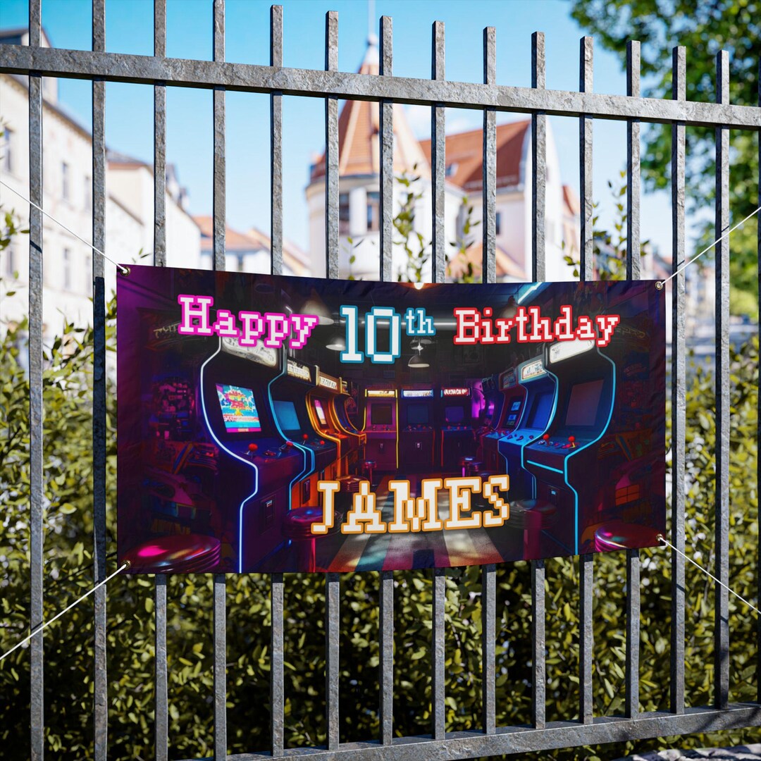 Video Games Banner - Arcade Themed Indoor/outdoor Vinyl Banner ...