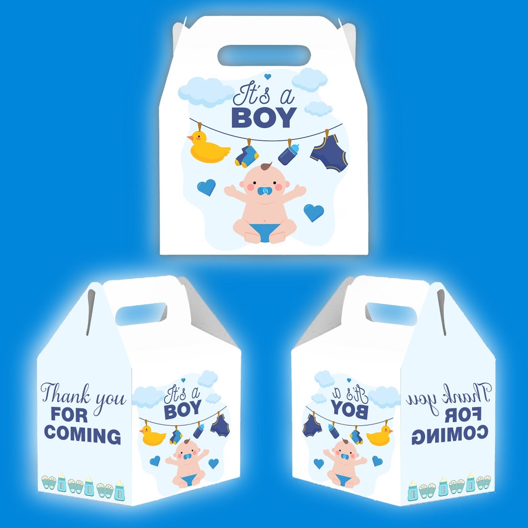 Custom Baby Shower Gable Candy Box It's a Boy 12 Pack 4.4x4.5x3 Inches ...
