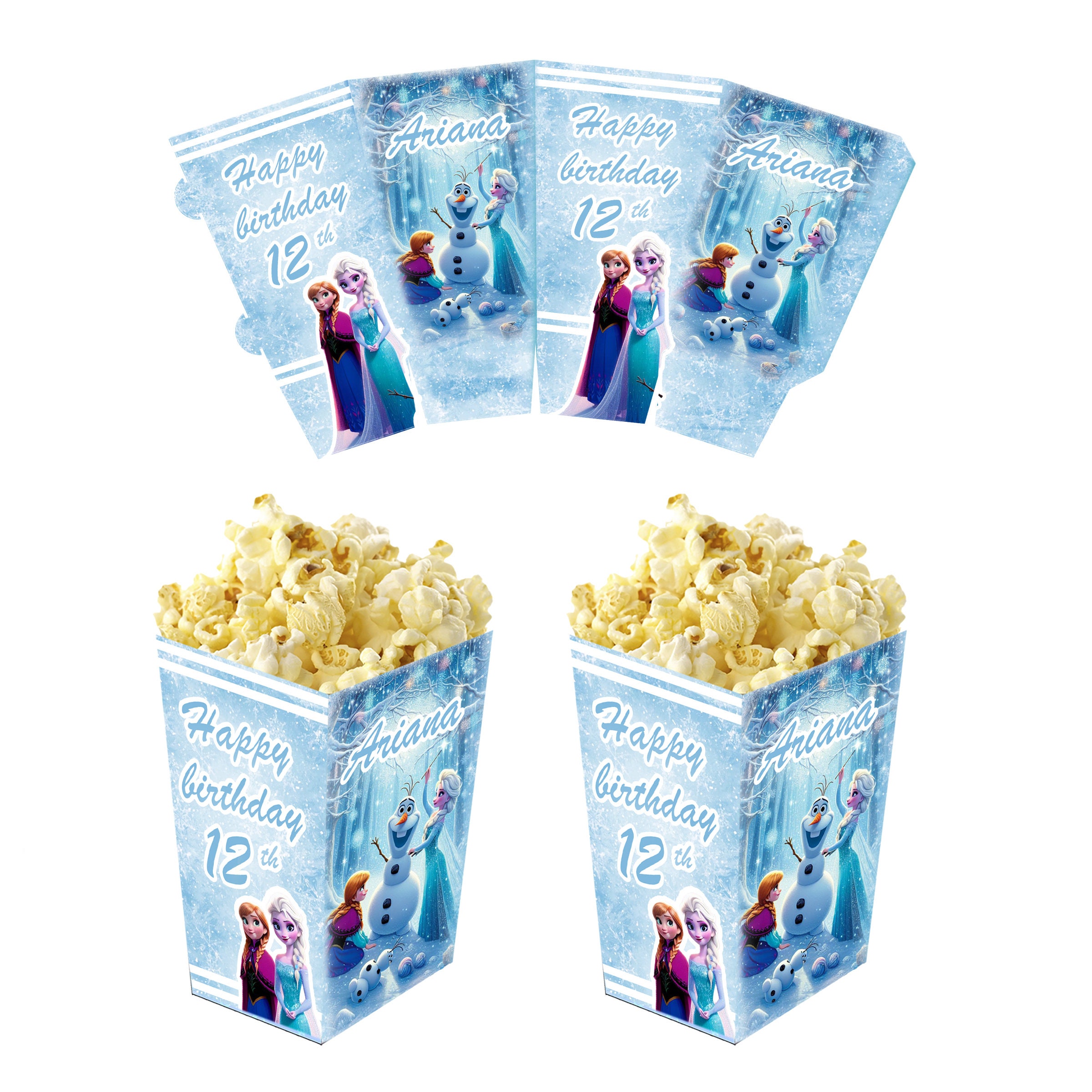 Personalized Frozen Popcorn Boxes: Choose Your Favorite Character Elsa ...