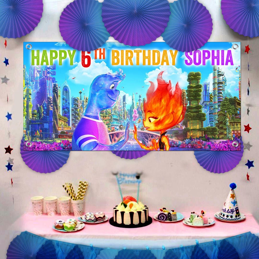Personalized Elemental Birthday Banner - Etsy