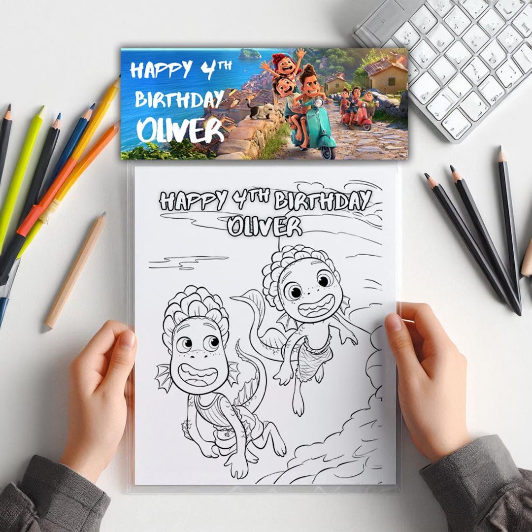 Luca Coloring Kit: 3 Printable Coloring Pages + Full-color Bag Topper ...
