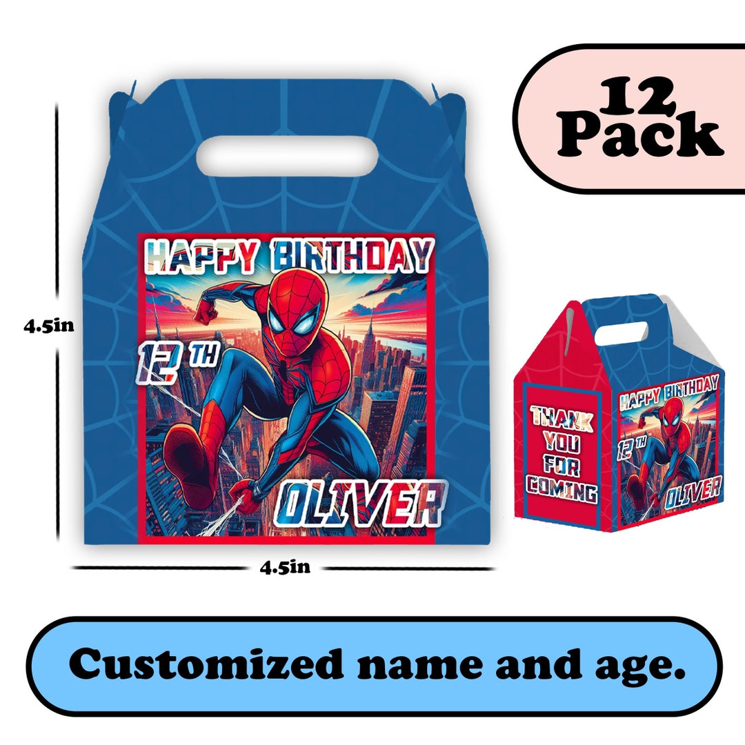 Custom Spiderman Gable Box 12 Pack 4.4x4.5x3 Inches 100% Cardboard - Etsy