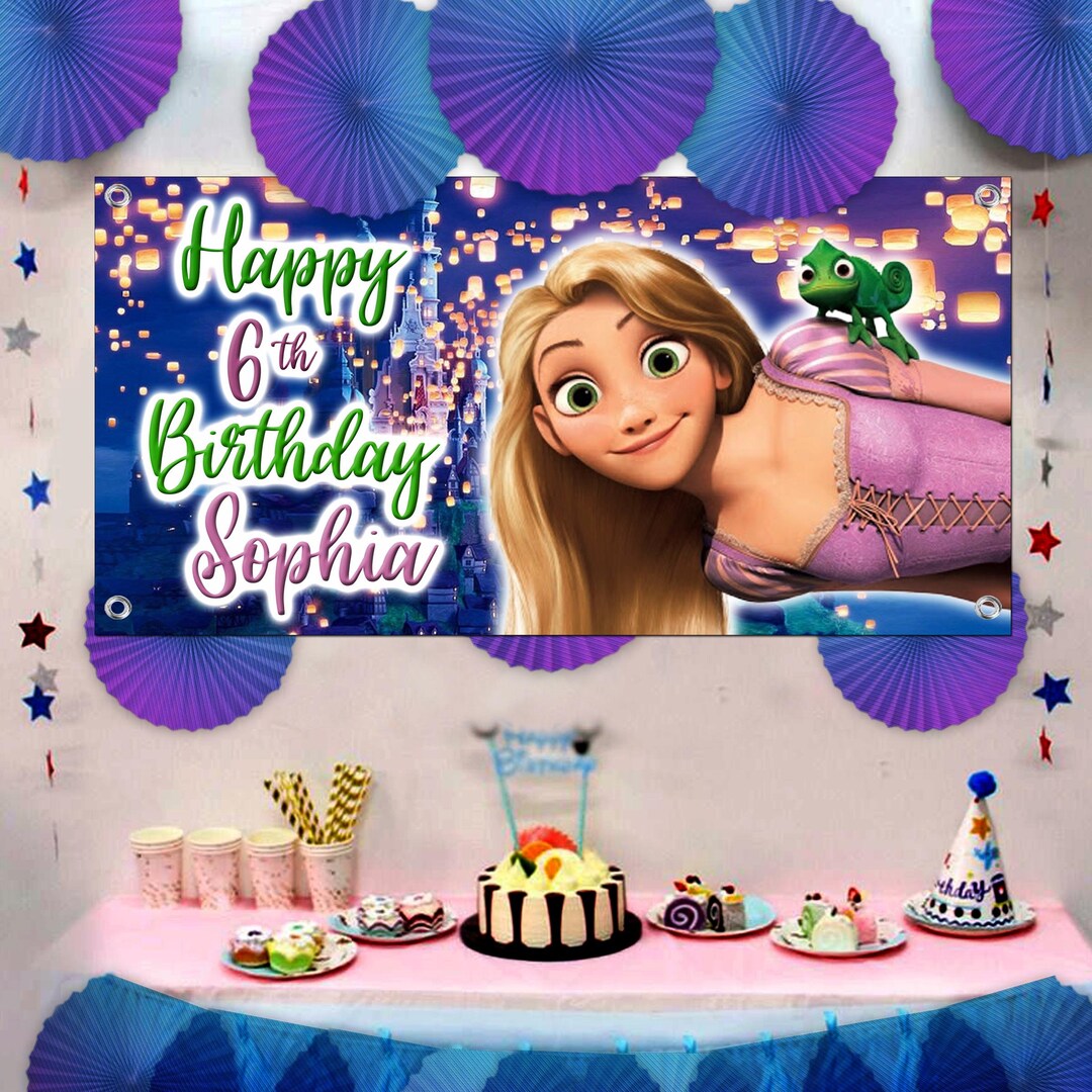 Personalized Rapunzel Birthday Banner - Etsy