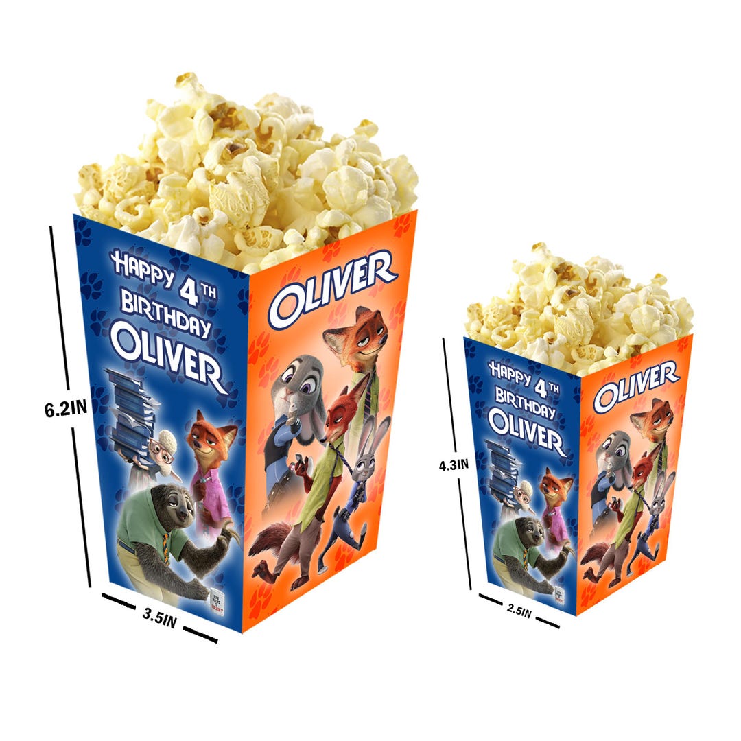 Personalized Zootopia Popcorn Boxes - Etsy