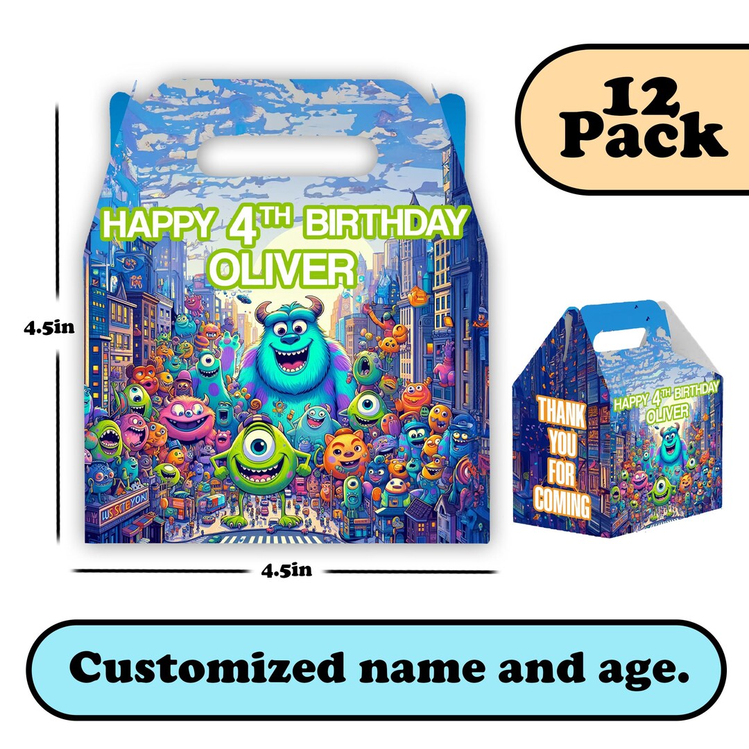 Custom Monster Inc. Gable Box 12 Pack 4.4x4.5x3 Inches 100% Cardboard ...